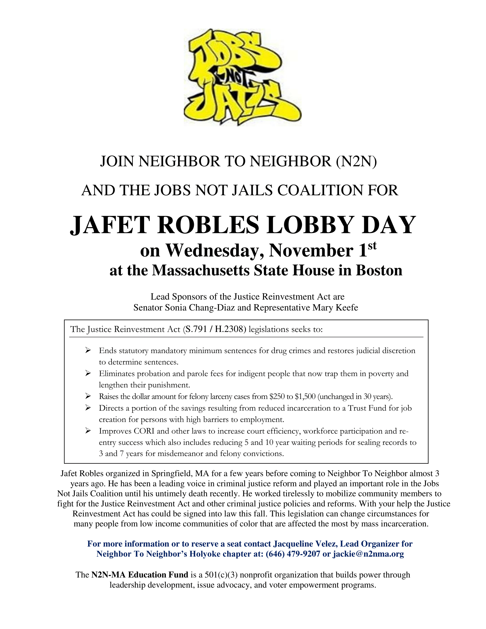 Jafet Vive! La lucha Sigue! Join us for Jafet Robles Lobby Day ...